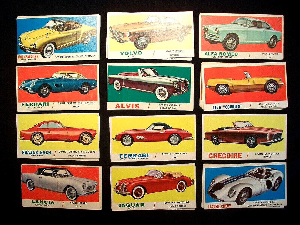 1961 Topps SPORTS CARS GRAY/WHITE BACK cards QUANTITY U-PICK READ 1ST B ...