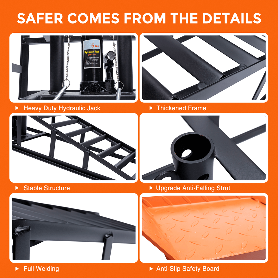 2 Pcs Heavy Duty Auto Car Truck Service Ramps Lifts Hydraulic Lift ...