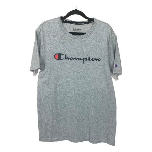 Champion Light Grey Logo Graphic Short Sleeve Tee Shirt Top S C98 L70 ...