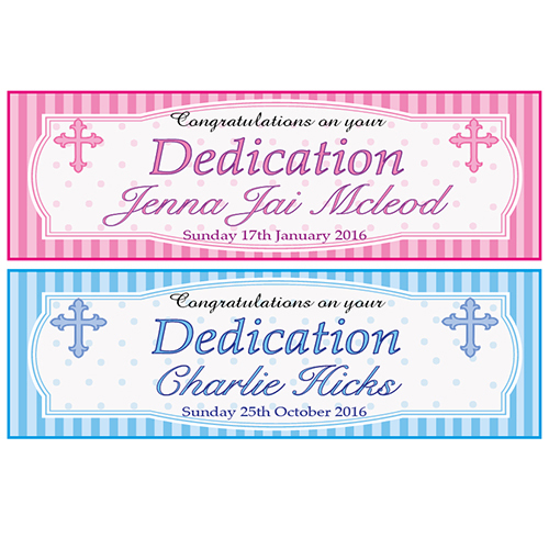 2 PERSONALISED DEDICATION BANNERS - CONGRATULATIONS ON YOUR DEDICATION ...