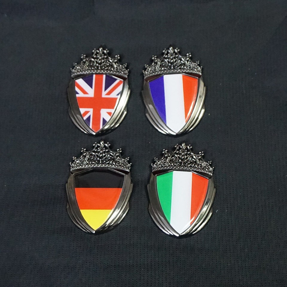 2 Pairs of Colorful ENGLAND Flag Metal Sticker Emblem Badge Decal UK ...