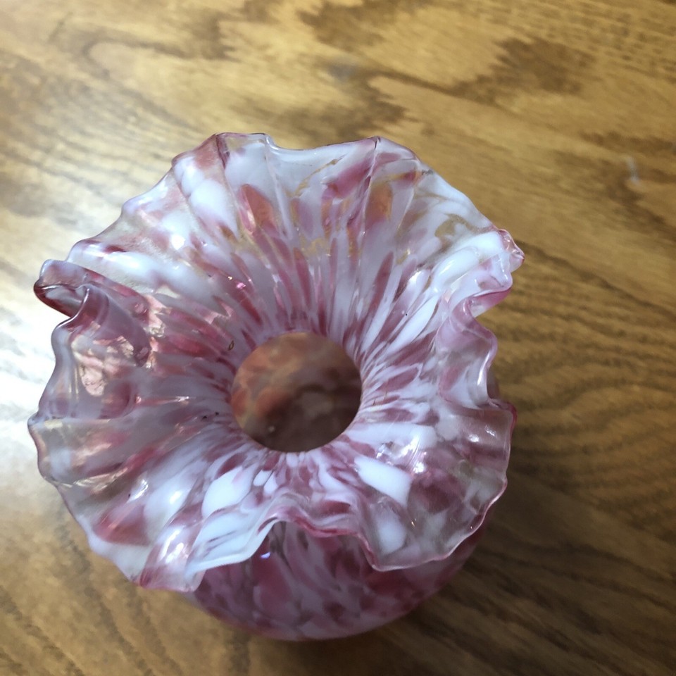 Hand Blown ROSE MIST Style Squat Vase Unknown Maker | eBay UK