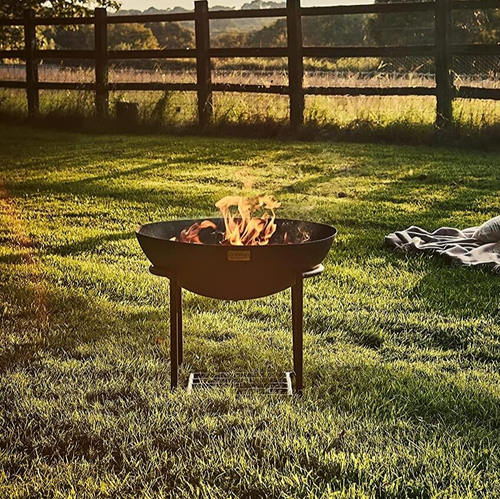 BLACK CAST IRON FIRE BOWL & STAND OUTDOOR FIRE PIT PATIO HEATER ...