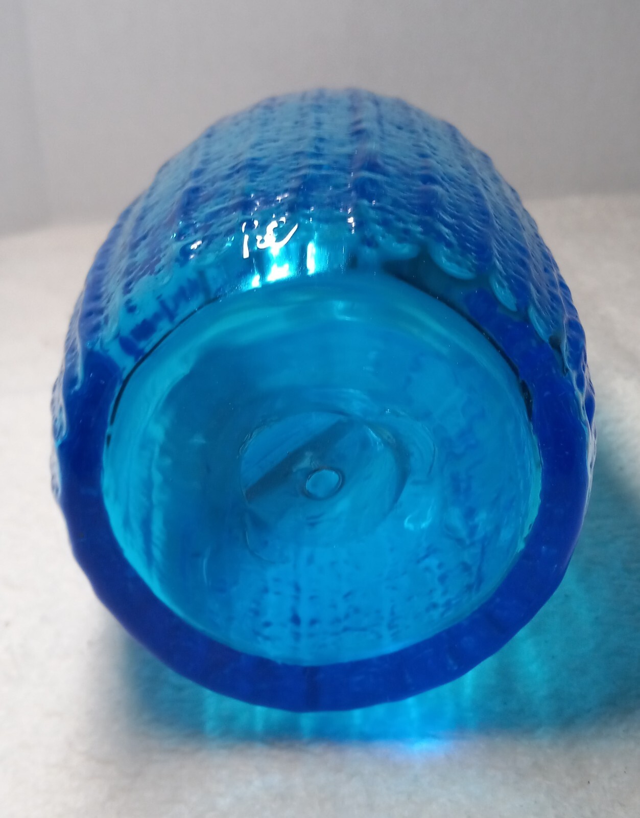 Vtg Rare Long Neck Wayne Husted Blue Glass Indiana Handcraft Decanter ...