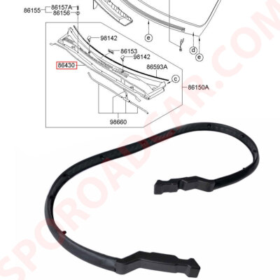 Front Hood Weather Strip Seal Rubber for 2009-2014 Hyundai Genesis BH ...
