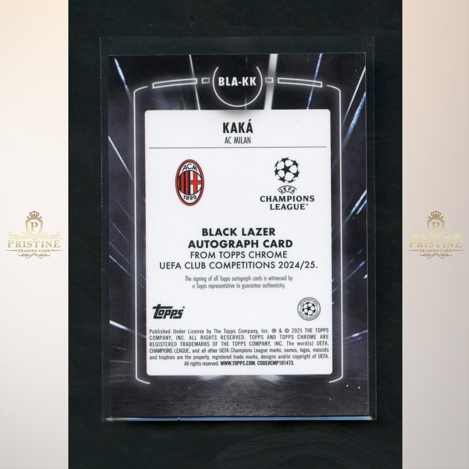 KAKA 2024-25 Topps Chrome UCC Black Lazer Auto /25 Orange Refractor AC ...