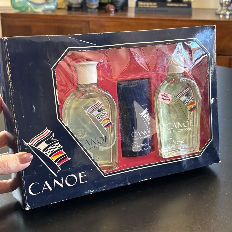 Vintage Dana CANOE Cologne & After Shave 4 Oz + Deodorant Gift Set NEW ...