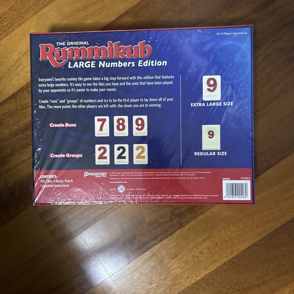 Pressman Rummikub Large Number Edition , Family Board Game 783627703997 ...