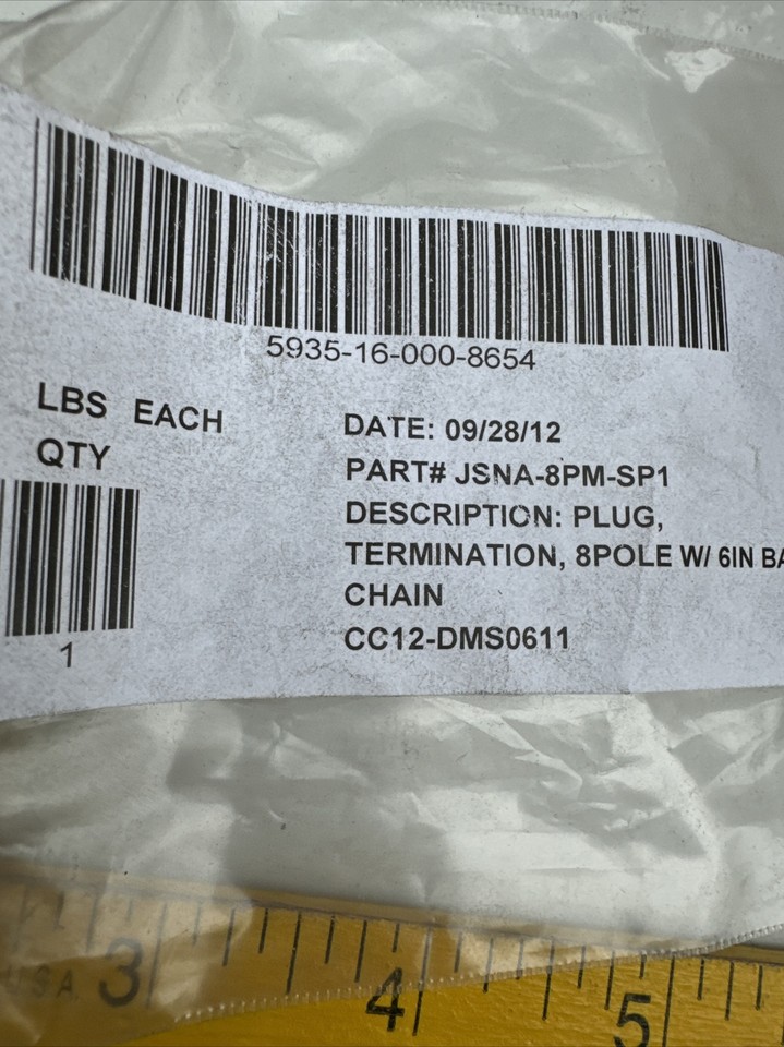 jsna 8pm-sp1 Plug Termination 8 Pole W/ 6” Ball Chain CONVEYOR BELT ...