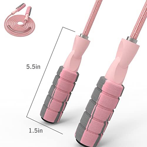 Jump Rope Cotton Adjustable Skipping Weighted jumprope for Women，Adult ...