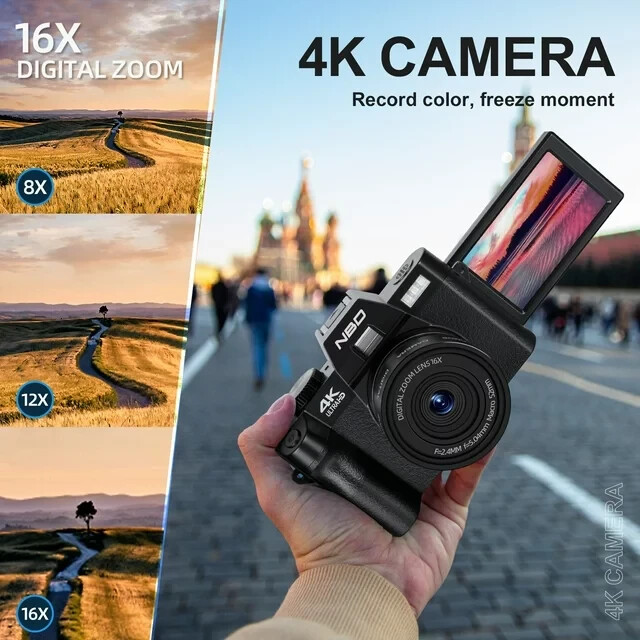 NBD Digital Camera 4K Ultra HD 48MP All-in-One Vlogging Camera with ...