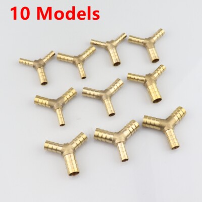 Y 3-Way Brass Fitting Hose Barb Reducer Splicer Pipe Tubing Connector ...