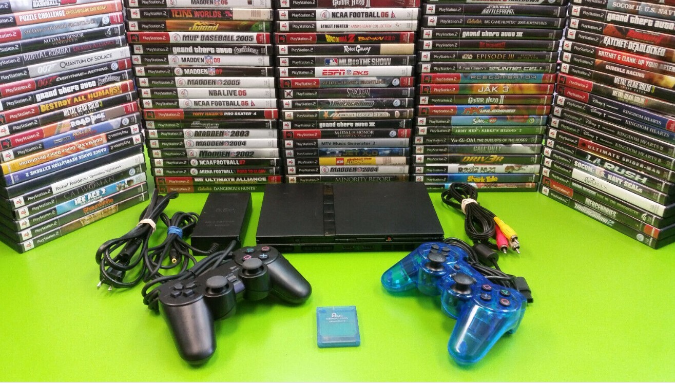 Sony Playstation 2 PS2 System Console Bundles- Ps1 Comp- 2 controllers ...