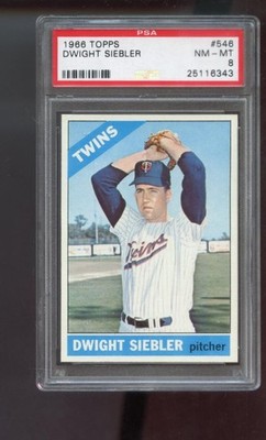 1966 Topps #546 Dwight Siebler PSA 8 Graded Baseball Card MLB Minnesota ...
