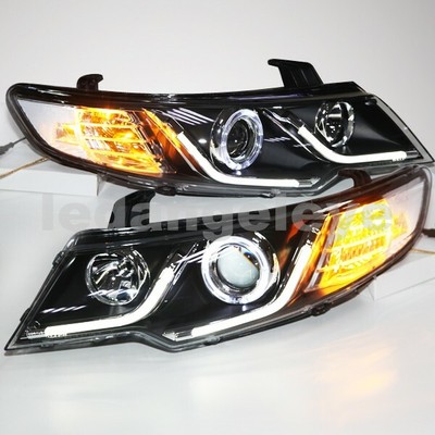 LED Headlights For 2009-2014 year KIA Forte Cerato LED Angel Eyes front ...