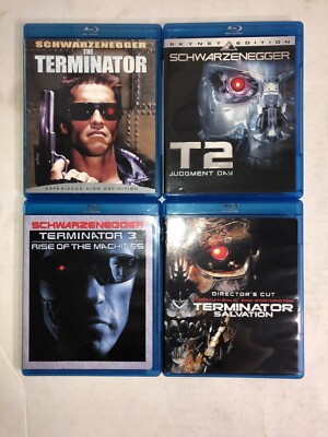 Terminator Quadrilogy (Blu-ray, 4-Disc Set) Arnold Schwarzenegger, Lot ...