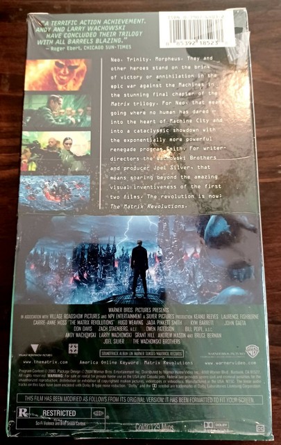 The Matrix Revolutions (VHS, 2004) for sale online | eBay