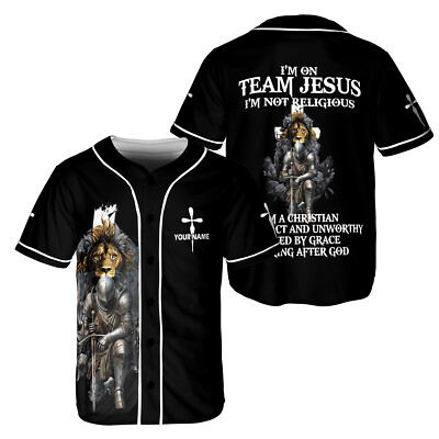 Personalized Name I'm On Team Christian Jesus Baseball jersey, Jesus ...