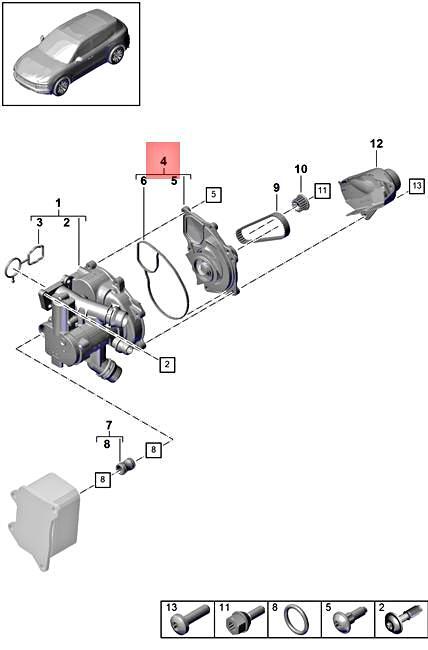 Genuine PORSCHE Cayenne Macan 95B 9YA Coolant Pump PAC121012B | eBay