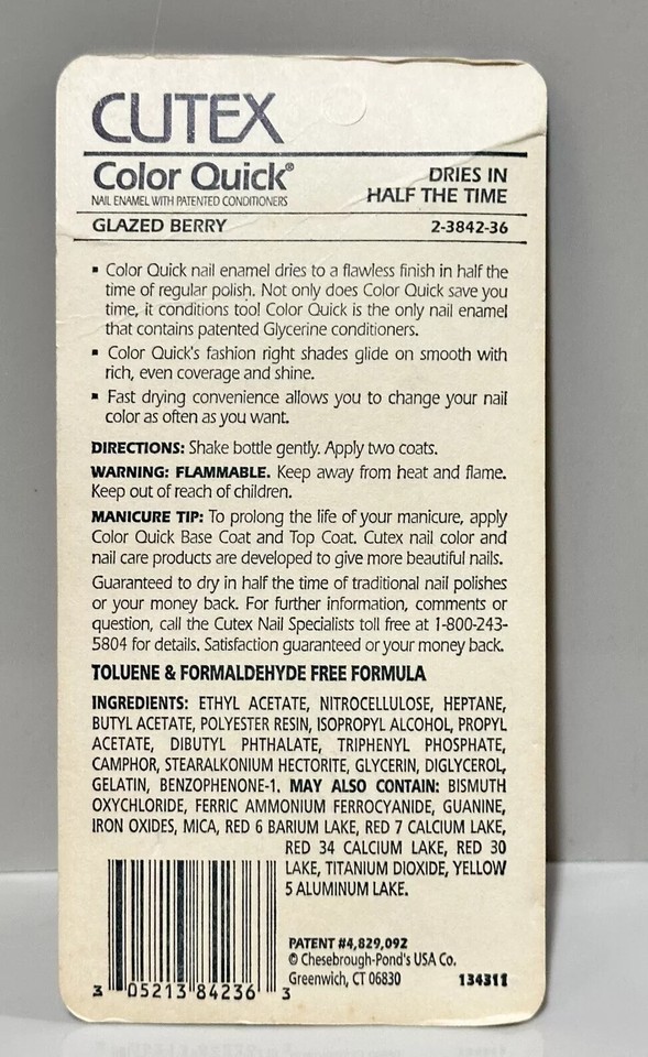 Cutex Color Quick Nail Enamel Polish - Glazed Berry 36 - 0.4 oz | eBay