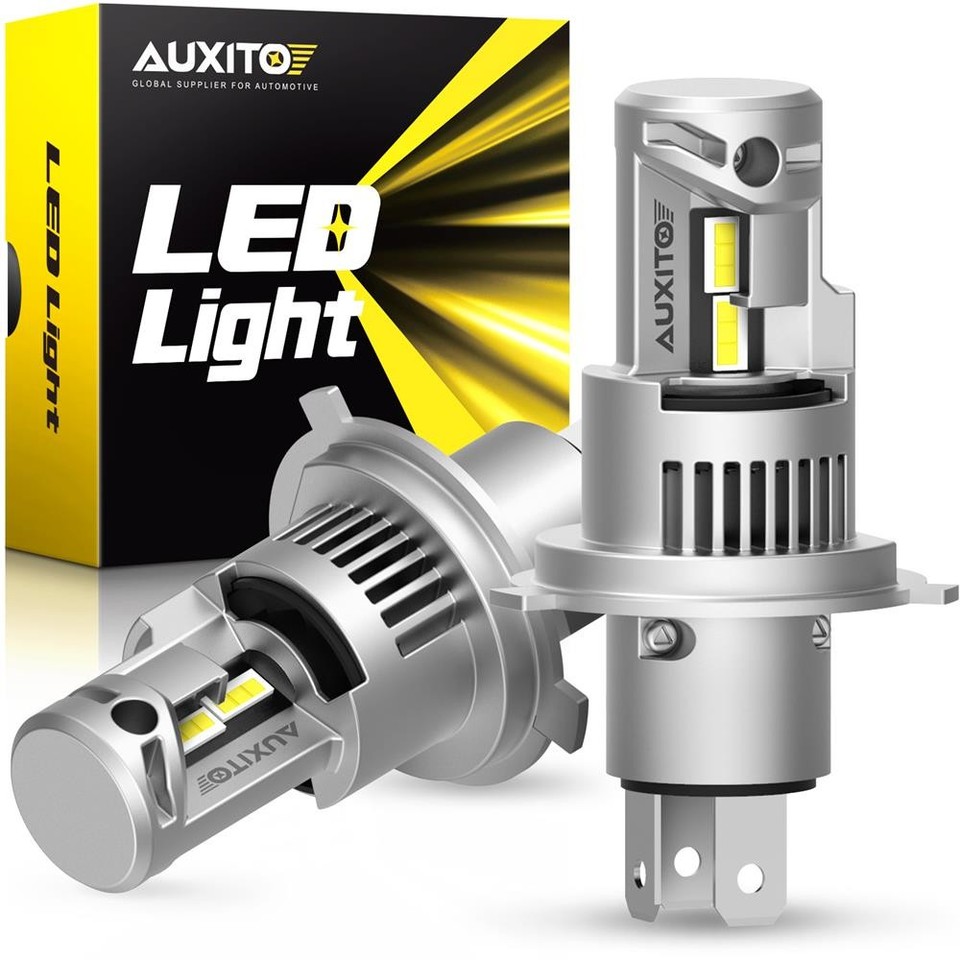 H4 Hi/Lo LED Headlight Bulbs Halogen Replace 6000K White 30000lm Plug ...