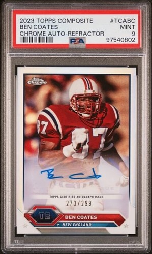 BEN COATES * PSA 9 AUTO /299 * POP 1 * 2023 TOPPS COMPOSITE CHROME ...