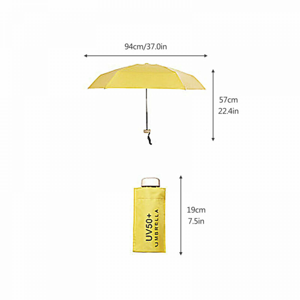 Umbrella Mini Pocket Parasol Anti-UV Sun Windproof Protection 5-Folding ...