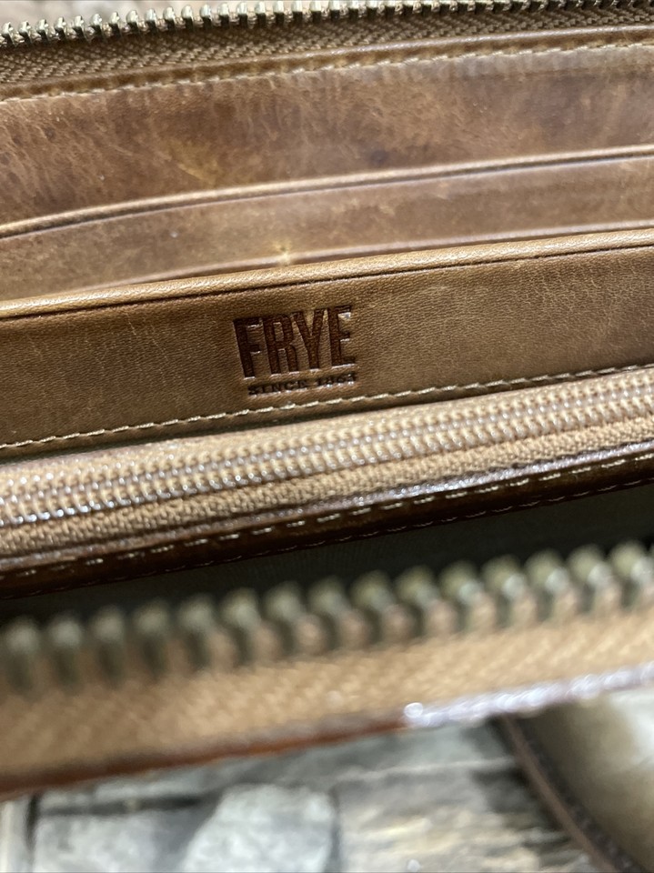 Authentic Frye Leather Melissa Zip Around Wallet Warm Whiskey-Cognac ...