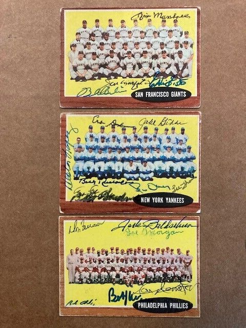San Francisco Giants Signed 1962 Topps Team Card(4sig)Jim Marshall, Bob ...