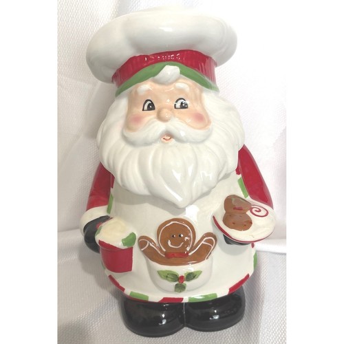 Sleigh Bell Bistro Santa Claus Chef Cookie Jar Christmas Gingerbread ...