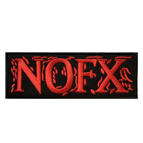 NOFX Patch | Iron On Sew On Embroidered Badge Punk Rock Band Logo Red on Black | eBay UK