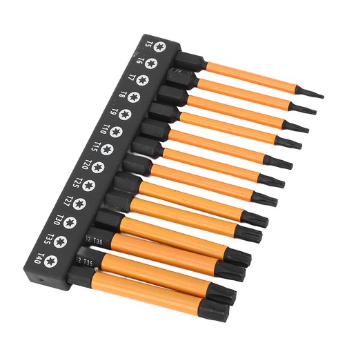 13PCS 75mm Star Bits S2 Alloy Steel 1/4in Hex Shank Screwdriver Bit Set ...