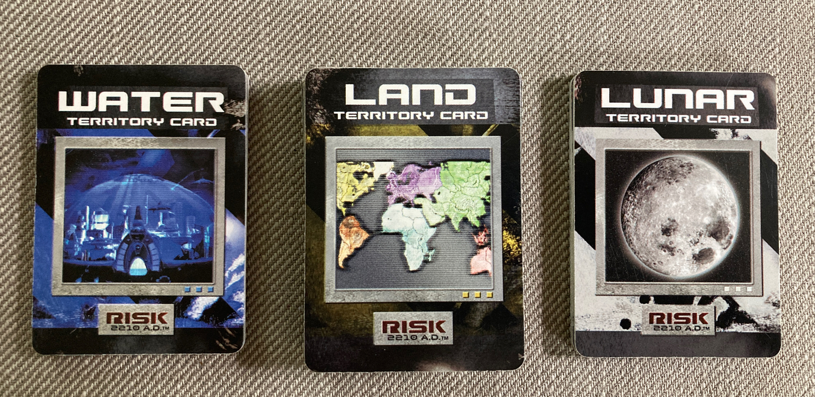 Risk 2210 Replacement Parts - Territory Card Sets - Lunar, Water, Land ...