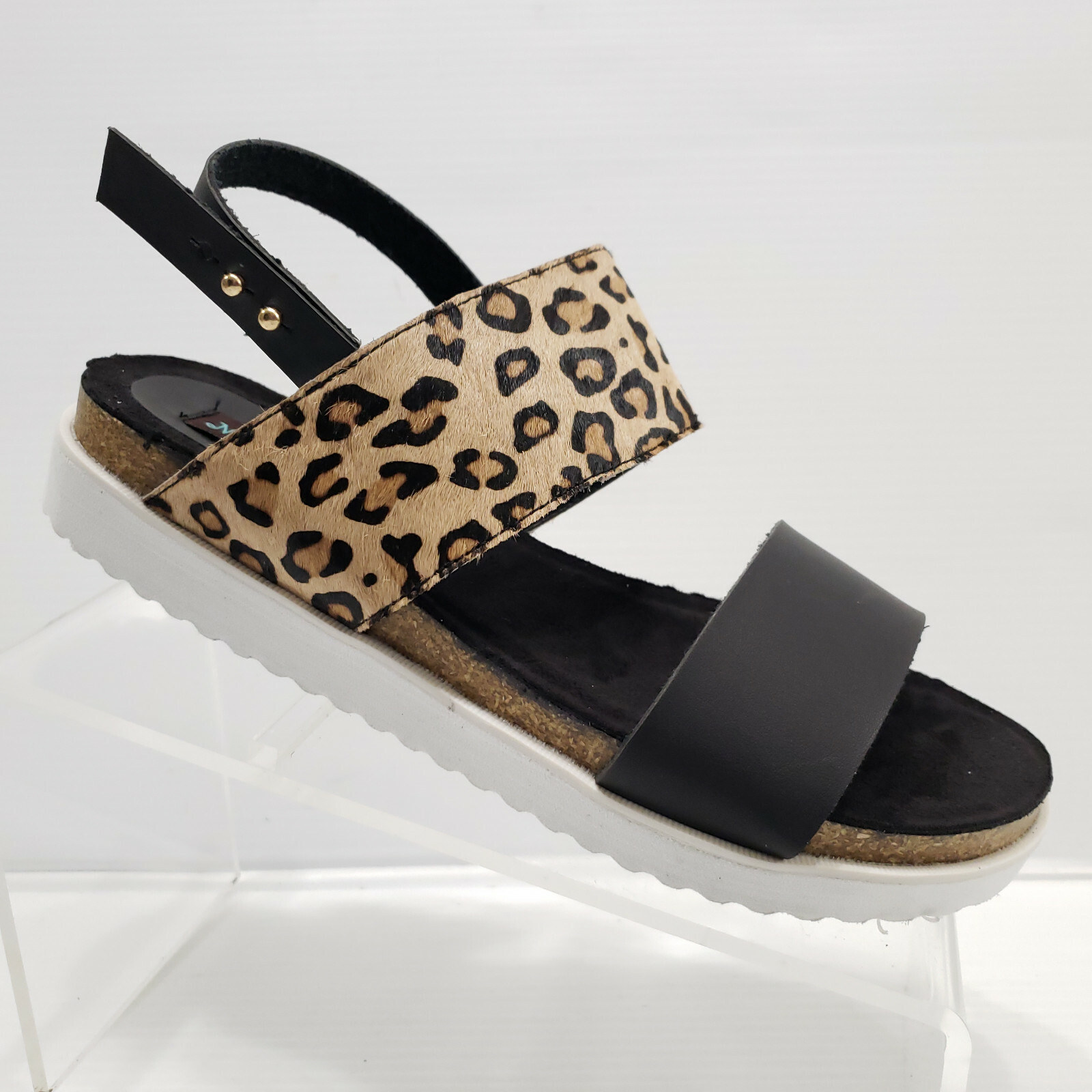 N.Y.L.A. Jolleen Double Strap Platform Sandal Zebra Print Hair Black ...