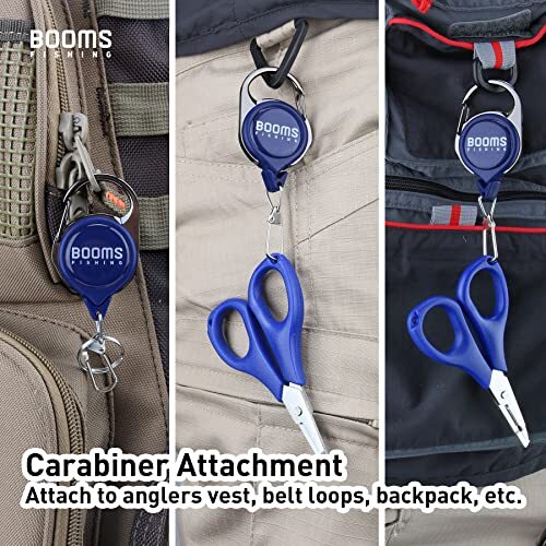 Fly Fishing Zinger Retractor with Retractable Nylon Tether, 3 Pack Blue ...