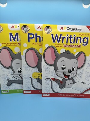 3-ABC Mouse Early Learning Academy Writing,Math And Phonetics Workbooks ...