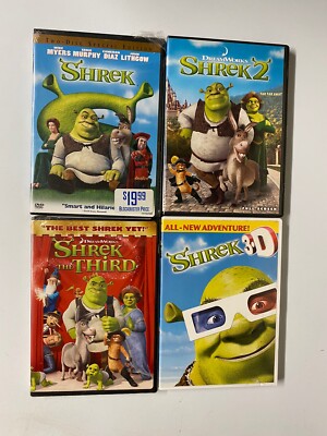 Shrek Dvd Lot 4 Shrek Adventures INCLUDES Shrek 3D W Glasses Free Ship ...