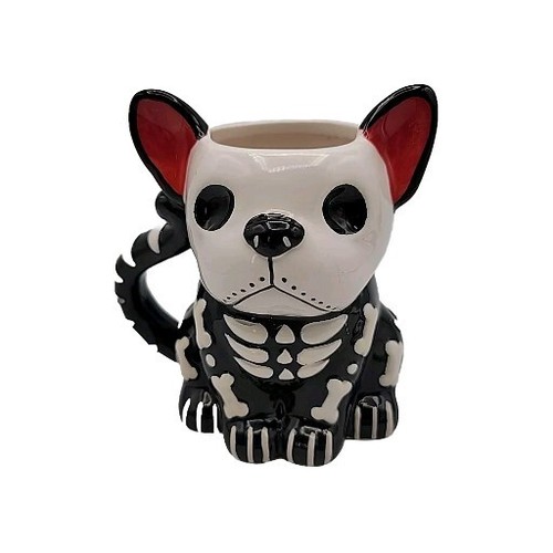 Cracker Barrel Skeleton Dog Day of the Dead Ceramic Black And White Mug ...