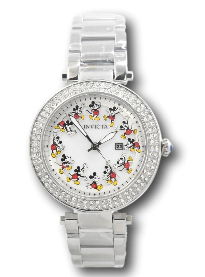 Invicta Disney Mickey Mouse Women's 38mm Limited Edition MOP Dial Watch ...