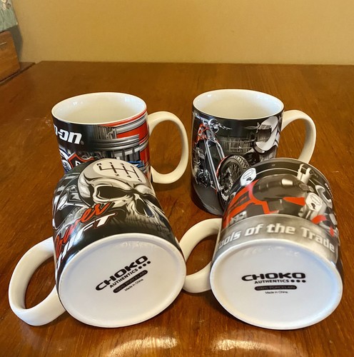 Snap-on Tools 4 Piece Ceramic Coffee Mug Set Choko Design SSX18R1 NEW ...