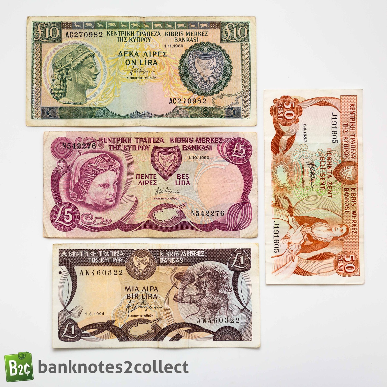 CYPRUS: Set of 4 Cypriot Pound Banknotes. | eBay