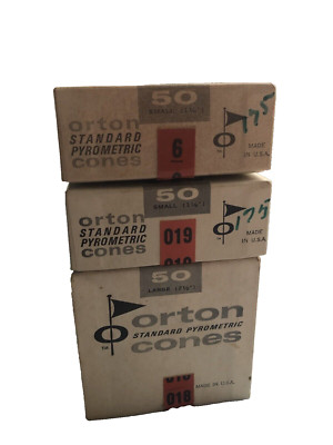 3 Boxes Orton Standard Pyrometric Cones 100 Small Pieces 50 Large, Open ...