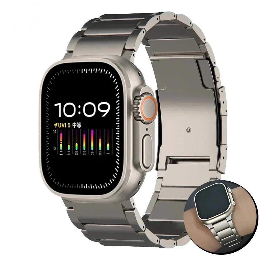 Titanium Strap for Apple Watch Series 10 46mm Ultra 2 Band for iWatch 9 ...
