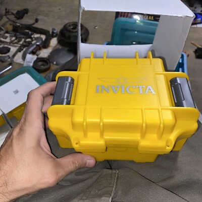 Invicta Waterproof Hard Yellow Plastic Watch Box/ Travel/ Storage/ Case ...
