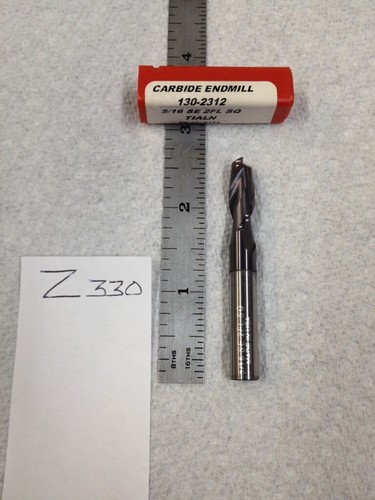 1 NEW HTC 5/16" DIAMETER CARBIDE END MILL. 130-2312. 2 FL SQ. 7/8" LOC ...