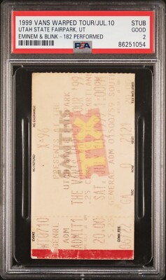 Vans Warped Tour Utah State Park Eminem & Blink 182 Concert Ticket Stub ...