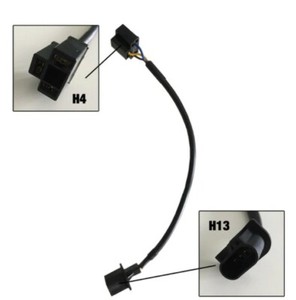 H13 to H4 Adapter (PAIR) - Headlight Conversion Cable - For 7 inch LED ...