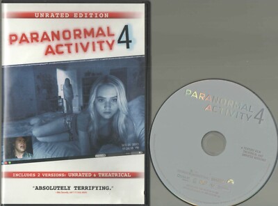 Paranormal Activity 4 (DVD, 2013, Unrated Directors Cut) Disc & Cover ...