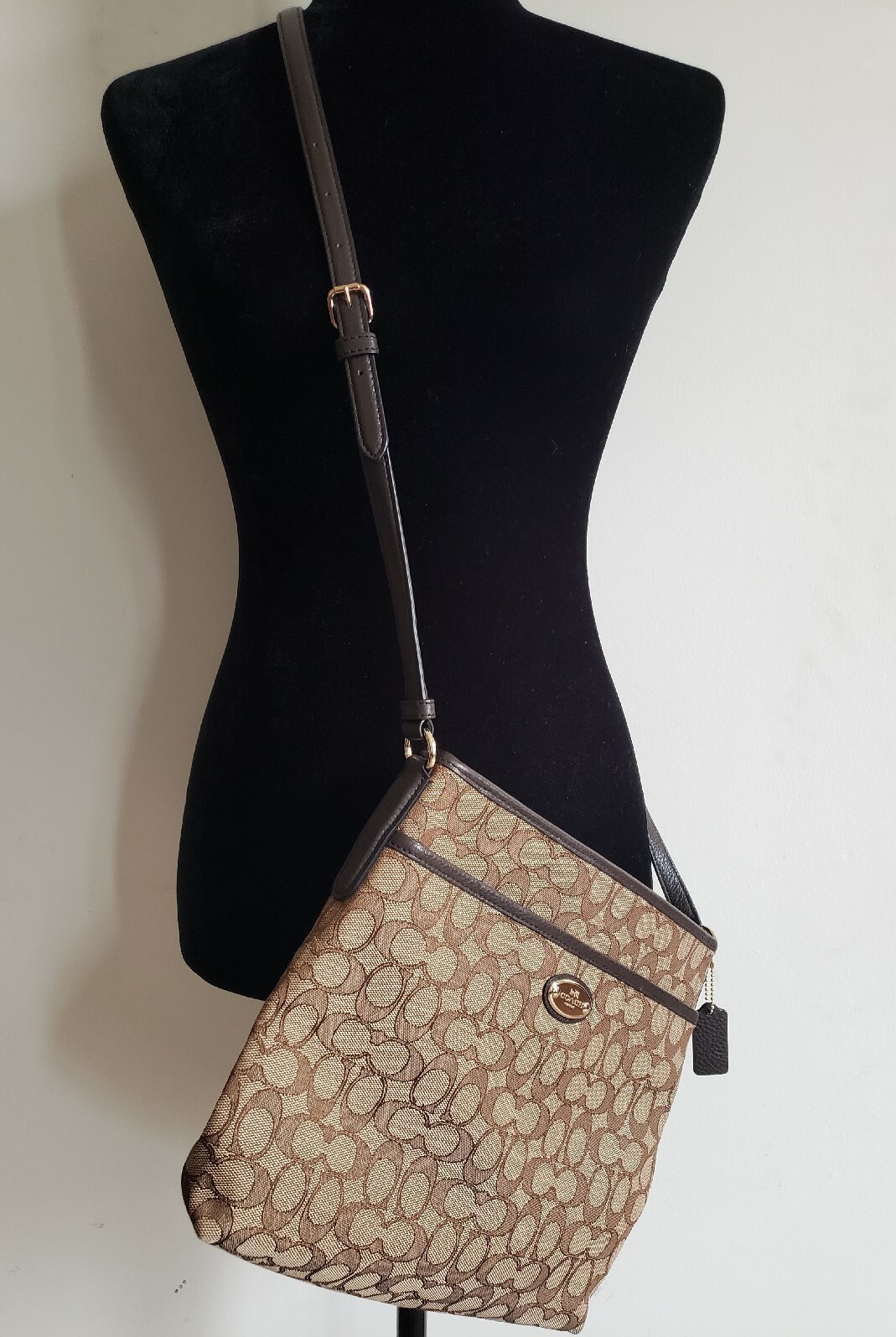 Coach File Crossbody Bag - Khaki/Brown - Gem