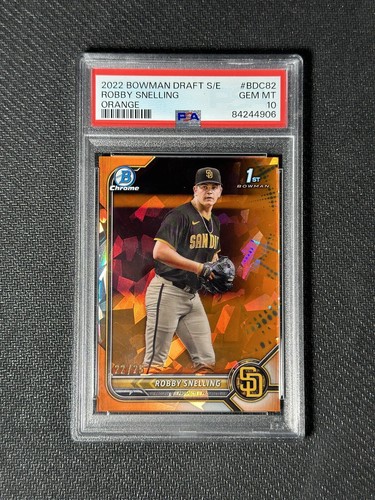 2022 Bowman Chrome Draft SAPPHIRE ROBBY SNELLING ORANGE # /25 1st PSA ...